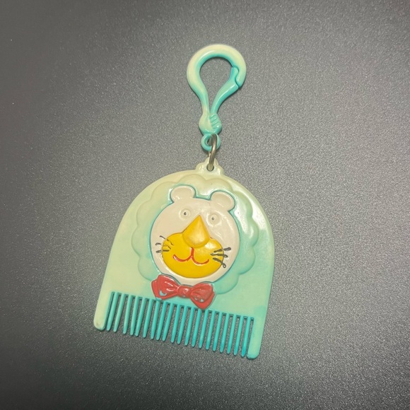 Accessories | Vintage Plastic Clip Charm Large Comb With Mirror Blue ...